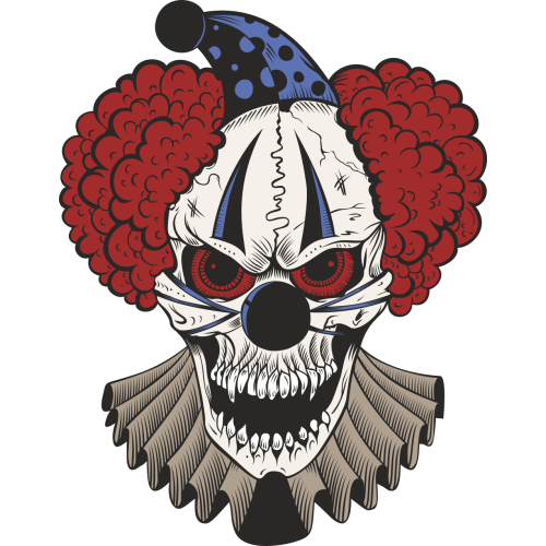 Autocollant Clown Peur 7 - ref.d10158 | Autocollants-Stickers