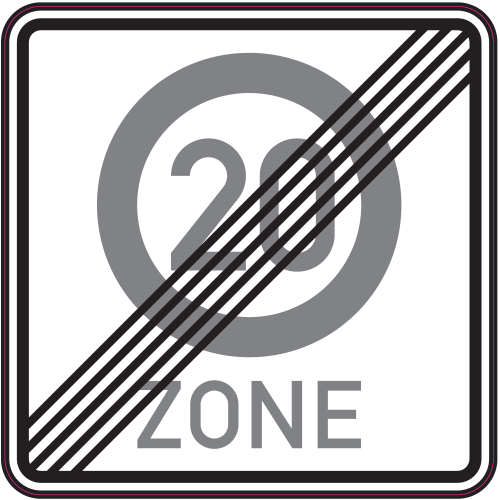 Panneau Indication Fin de zone 20 | Autocollants-Stickers