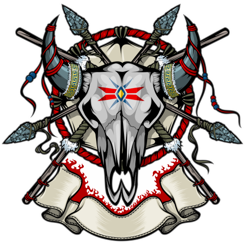 Autocollant Indien Skull 3 - ref.d9726a | Autocollants-Stickers