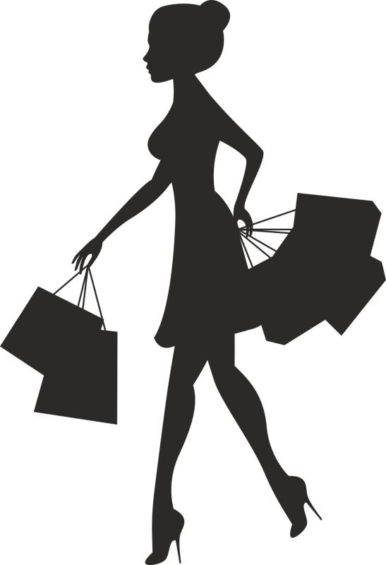 Sticker Femme Shopping - ref.11343 | Autocollants-Stickers