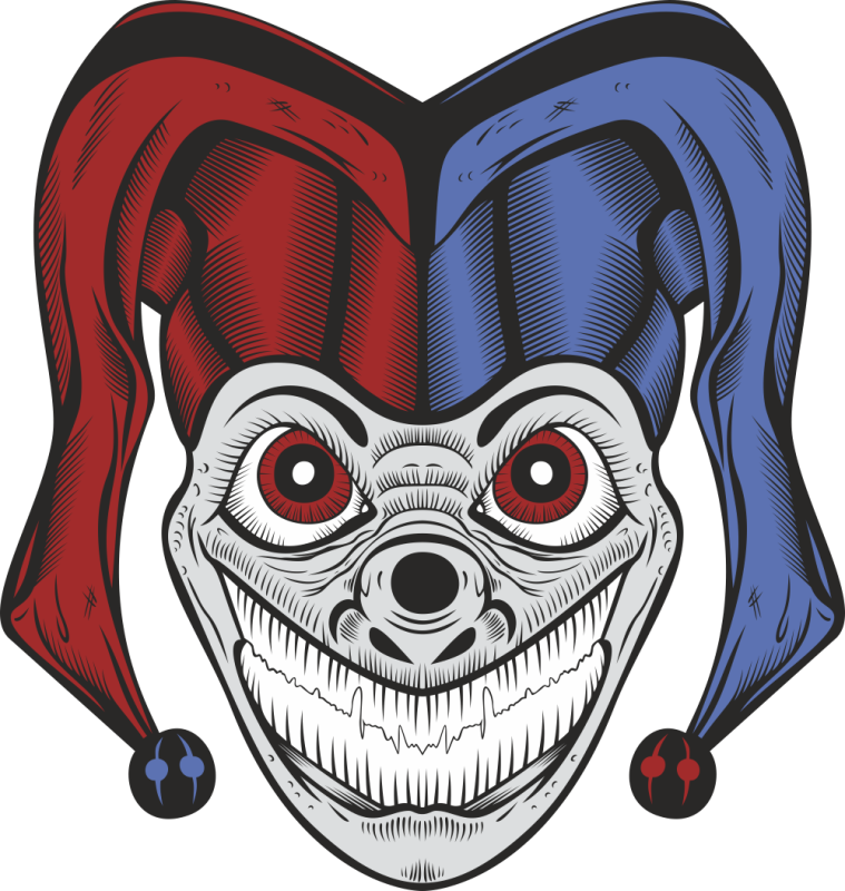 Autocollant Clown Peur 2 - ref.d10153 | Autocollants-Stickers