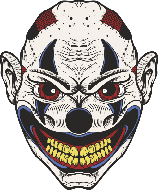 Autocollant Clown Peur 4 - ref.d10155 | Autocollants-Stickers