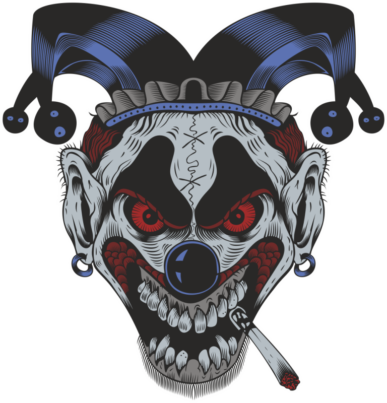 Autocollant Clown Peur 5 - ref.d10156 | Autocollants-Stickers