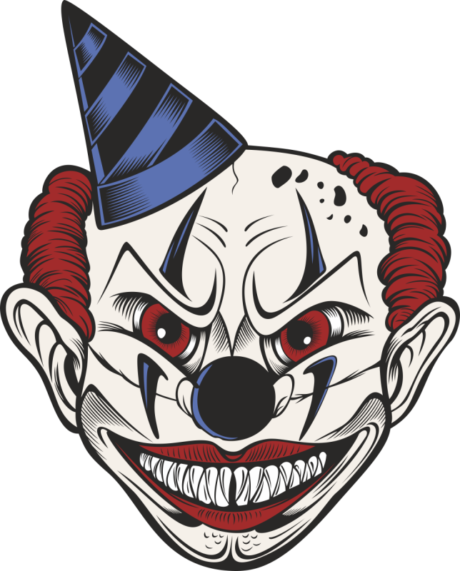 Autocollant Clown Peur 6 - ref.d10157 | Autocollants-Stickers