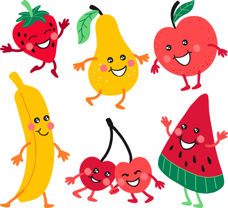 Autocollant Kit Fruits - ref.d10292 | Autocollants-Stickers