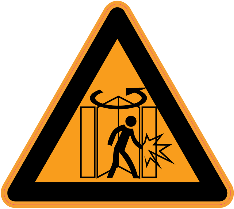 Panneau Danger Risque de pincement | Autocollants-Stickers