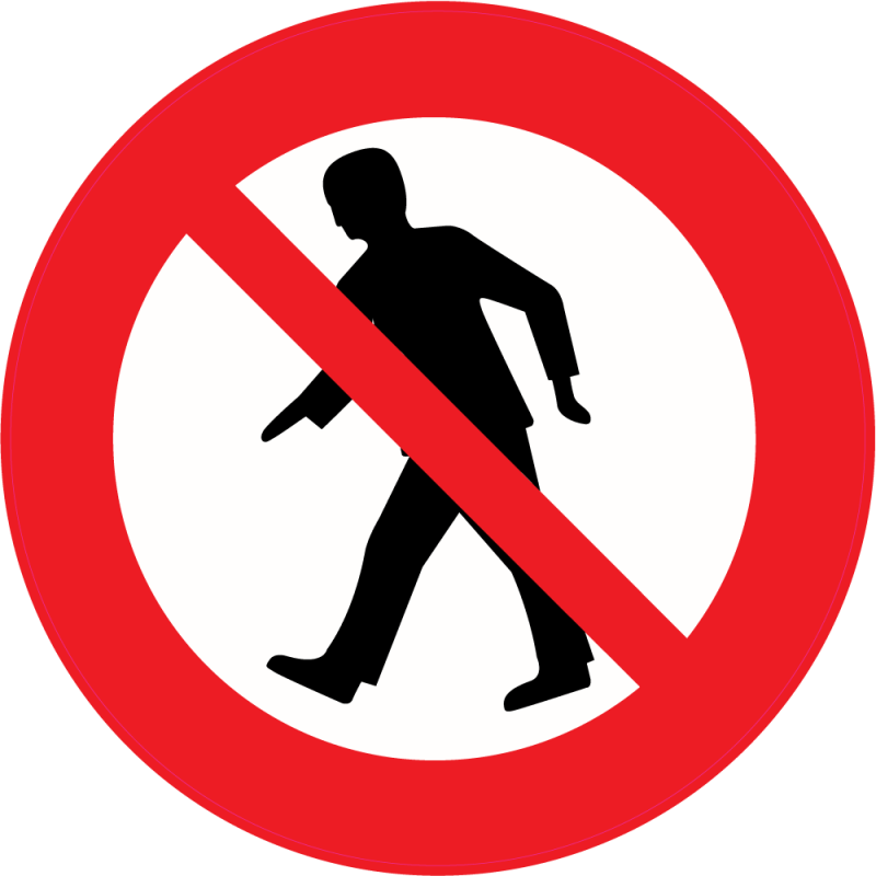 Panneau Interdiction aux piétons de passer | Autocollants-Stickers
