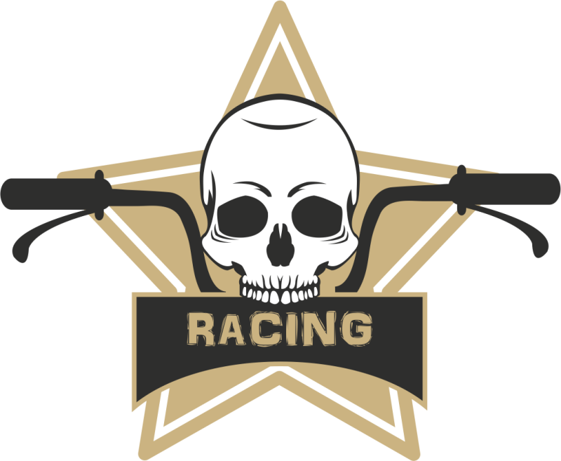 Autocollant Racing Skull - ref.d8679 | Autocollants-Stickers