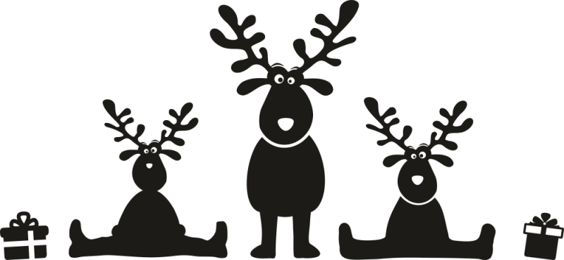 Sticker Noël Rennes Rigolos | Autocollants-Stickers