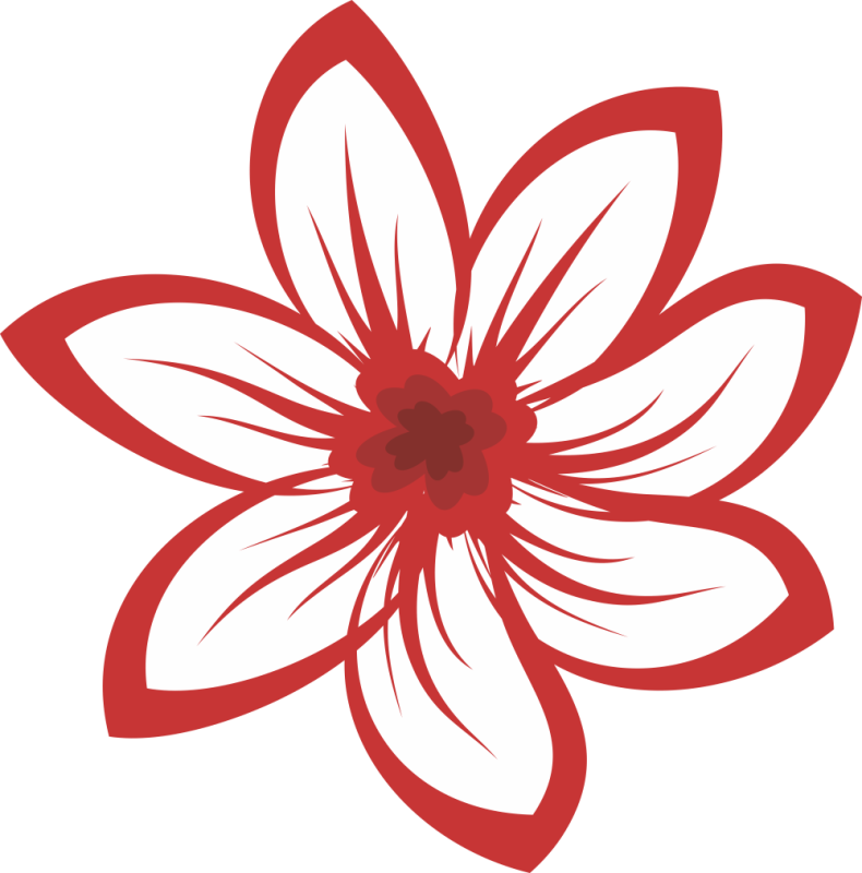 Autocollant Fleur Rouge | Autocollants-Stickers